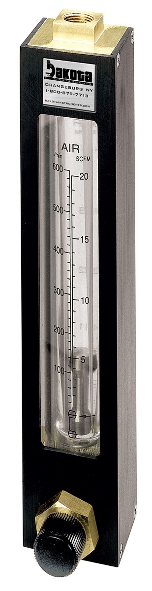 Encased Glass Tube Panel Mount Flow Meter with Valve, Brass 3/8" FNPT ...